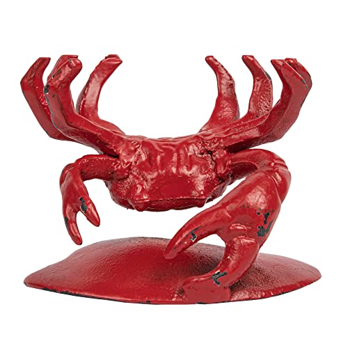 Creative Co-Op Distressed Red Decorative Cast Iron Crab Shaped Dish