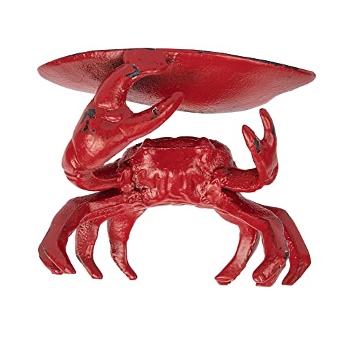 Creative Co-Op Distressed Red Decorative Cast Iron Crab Shaped Dish