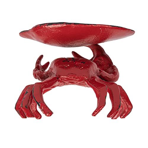 Creative Co-Op Distressed Red Decorative Cast Iron Crab Shaped Dish