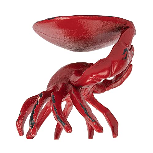 Creative Co-Op Distressed Red Decorative Cast Iron Crab Shaped Dish