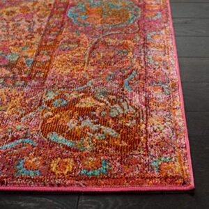 SAFAVIEH Luxor Collection 6'7" x 9'2" Fuchsia / Gold LUX318R Handmade Boho Chic Area Rug