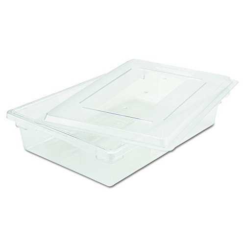 Rubbermaid Commercial 3308CLE Food/Tote Boxes, 8 1/2 gal, 26 w x 18 d x 6 h, Clear