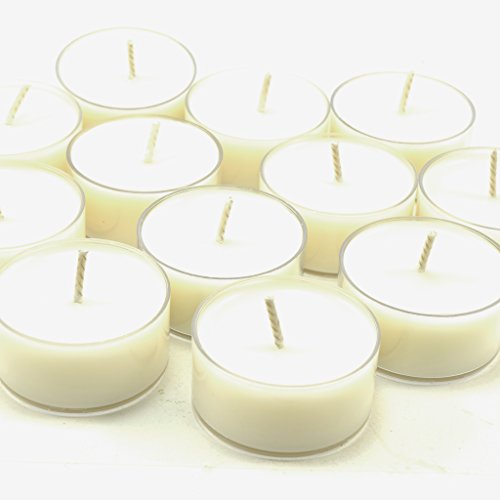 Winter Lodge, Soy Tealights, White Clear Cup Candles (Winter Lodge, 12 Pack)