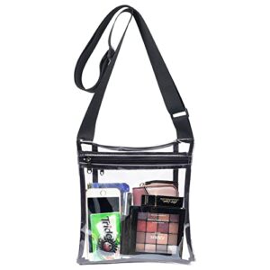 hulisen clear crossbody purse bag, stadium approved, with extra inside pocket