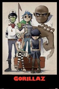 music – alternative rock posters: gorillaz – all here – 35.7’x23.8′,living room