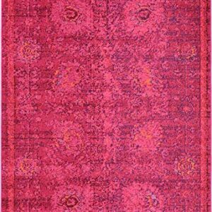 Unique Loom Medici Collection Vintage Botanical Traditional Red Area Rug (4' 0 x 6' 0)