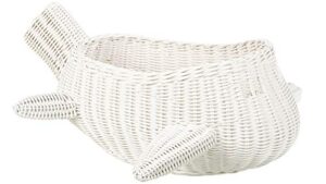 kouboo wicker airplane kids storage basket, white