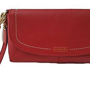 Coach Campbell Soft Leather Large Clutch Wristlet Wallet Red 50183