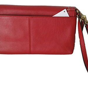 Coach Campbell Soft Leather Large Clutch Wristlet Wallet Red 50183