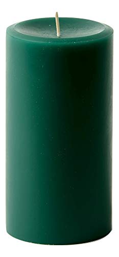 3" x 6" Hand Poured Solid Color Unscented Pillar Candles Set of 3 - (Hunter Green)