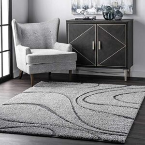 nuLOOM Carolyn Modern Shag Area Rug, 7' 10" x 10', Dark Grey