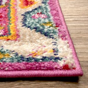 SUPERIOR Medallion Deliana Area Rug, 7' 10" x 10', Fuschia