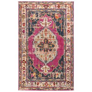 SUPERIOR Medallion Deliana Area Rug, 7' 10" x 10', Fuschia