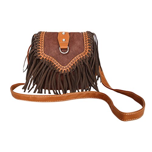 Women Lady's Fringe Tassels PU Leather Shoulder Messenger Bag Cross-body Tote Handbag