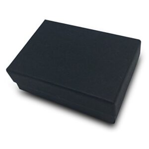 The Display Guys – Cardboard Jewelry Boxes With Cotton – 100 Pack – Matte Black – #32 (3 1/4" x 2 1/4" x 1")