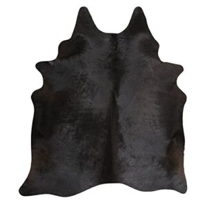 rodeo solid black cowhide rug (5×7)