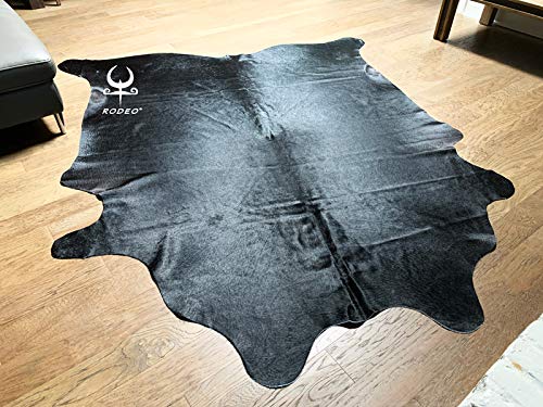 rodeo Solid Black Cowhide Rug (5x7)