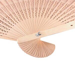 Super Z Outlet Chinese Sandalwood Scented Wooden Openwork Personal Hand Held Folding Fans for Wedding Decoration, Birthdays, Home Gifts (12 Pack)