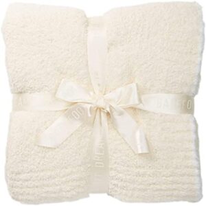 barefoot dreams contrast trim throw blanket 45 x 60 cream & white