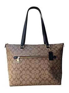 coach gallery tote shoulder bag (khaki/black)