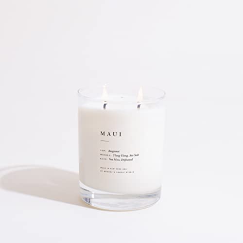 Brooklyn Candle Studio Maui Escapist Candle | Luxury Scented Candle, Vegan Soy Wax, Hand Poured in The USA | 70 Hour Slow Burn Time | 13 oz