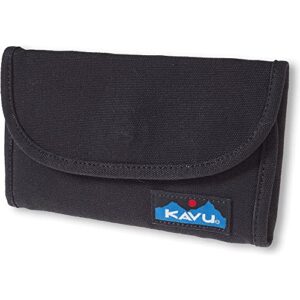 kavu big spender tri-fold wallet clutch travel organizer – black