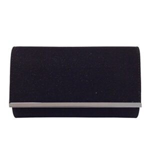 jnb glittering evening clutch, black