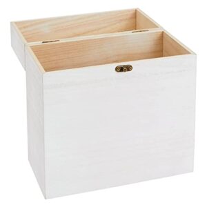 Juvale Wooden Wedding Card Box for Reception With Clasp and Slot, 9.75 x 5 x 10 Inches (White)