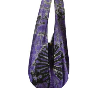 BTP! Tie Dye Sling Crossbody Shoulder Bag Purse Hippie Hobo Cotton Bohemian Colorful Firework (Purple VJ4)