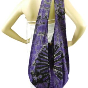 BTP! Tie Dye Sling Crossbody Shoulder Bag Purse Hippie Hobo Cotton Bohemian Colorful Firework (Purple VJ4)