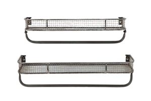 creative co-op metal wall shelves with hanging bar (set of 2 sizes)