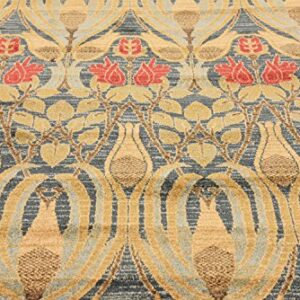 Unique Loom Edinburgh Collection Classic Oriental Traditional French Country Inspired Border Design Area Rug, 8' 0" x 8' 0", Blue/Beige