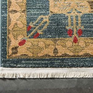 Unique Loom Edinburgh Collection Classic Oriental Traditional French Country Inspired Border Design Area Rug, 8' 0" x 8' 0", Blue/Beige