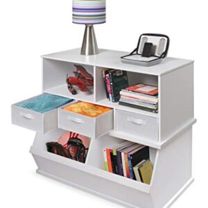 Stackable Wooden 2 Bin Open Storage Toy Organizing Cubby