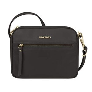 travelon addison-anti-theft-small crossbody bag, black