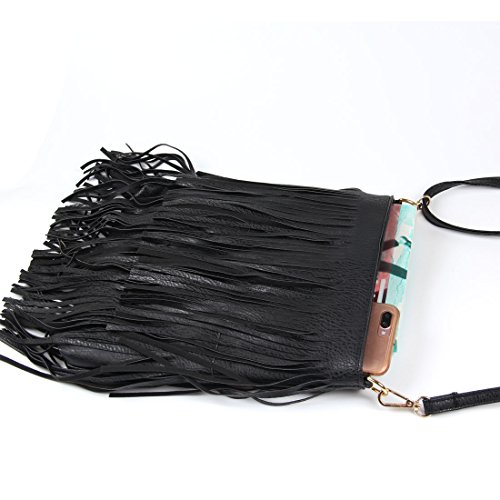 Lanpet Women Fringe Tassel Cross Body Bag Leisure Shoulder Bag