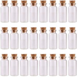 maxmau 24pcs 10ml glass bottles cork stoppers diy decoration mini glass vials cork message glass bottle vial cork,small glass bottles jars corks for wedding party favors