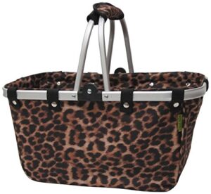 janetbasket nb029-l 18 by 10 by 9-1/2-inch leopard aluminum frame basket, large