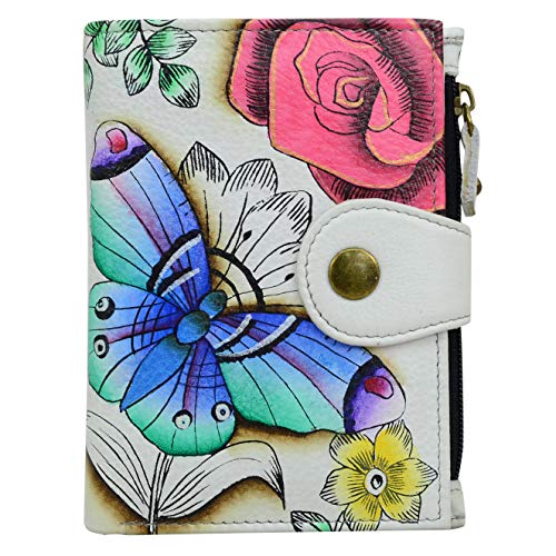 Anna by Anuschka Women's Hand Painted Genuine Leather Ladies Wallet - Floral Paradise