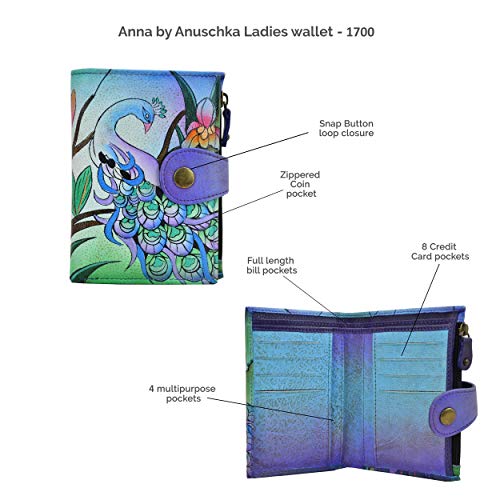 Anna by Anuschka Women's Hand Painted Genuine Leather Ladies Wallet - Floral Paradise