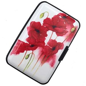 RFID Credit Card Holder for Women or Men, Theft Proof Credit Card Holder, Slim Design Fits in Pocket (Flower)