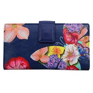 Anna by Anuschka Women’s Hand-Painted Genuine Leather Two Fold Wallet - Butterfly Mosaic