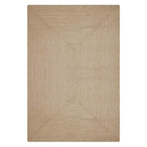 Homespice Biscuit Washable, Indoor-Outdoor, Pet-Friendly Braided Area Rug, Reversible, for Entryway, Kitchen, Bathroom, Neutral, Coastal, Farmhouse Style, Tan - Beige, 20" x 30"