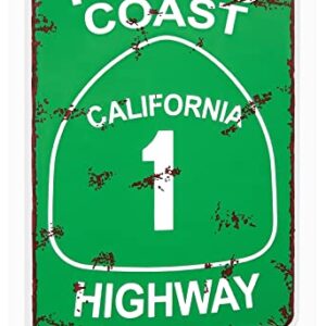 Pacific Coast Highway Tin Sign 8 x 12in