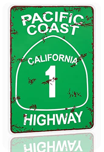 Pacific Coast Highway Tin Sign 8 x 12in