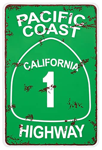 Pacific Coast Highway Tin Sign 8 x 12in