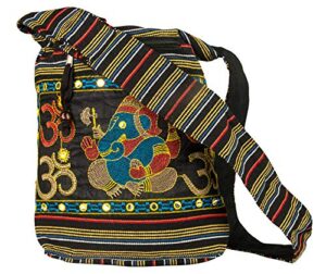 women hobo om black cross body shoulder bag elephant embroidered school everyday shopping casual lightweight