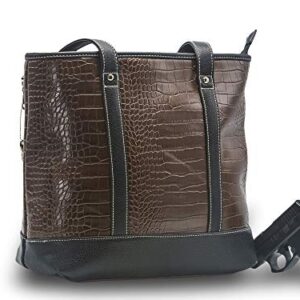 Goson Premium Crocodile Embossed PU Faux Leather Concealed Carry Purse Tote