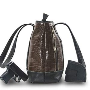 Goson Premium Crocodile Embossed PU Faux Leather Concealed Carry Purse Tote