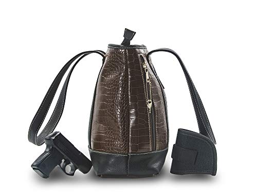 Goson Premium Crocodile Embossed PU Faux Leather Concealed Carry Purse Tote